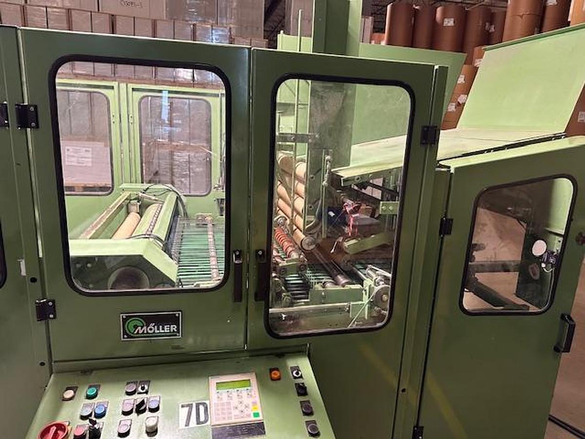 Moller #TRW-1000, 40" wrapping paper rewinder, counter roll machine, up ...