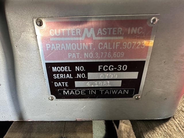 Cuttermaster #MG-30, Tool & Cutter Grinder, 0.3 HP, 10.5" stroke, 9.8 ...
