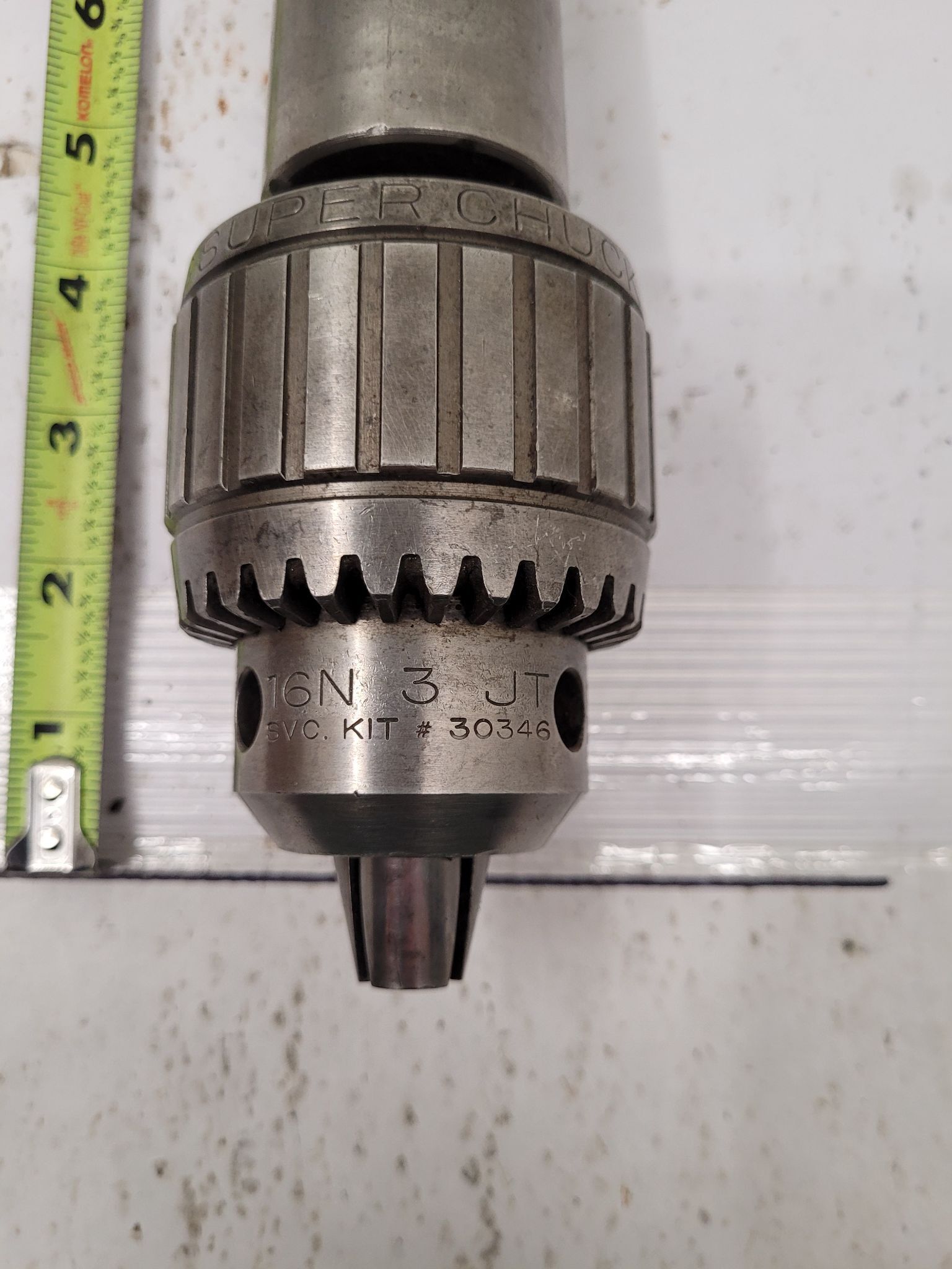 Jacobs #16N-3JT, Ball Bearing Super Chuck w/5MT X 3JT, 1/8"-5/8" Drill ...