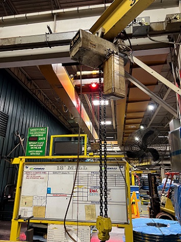 3 Ton, Coffing, jib crane, 12' arm length, 12' under beam height, 360 ...