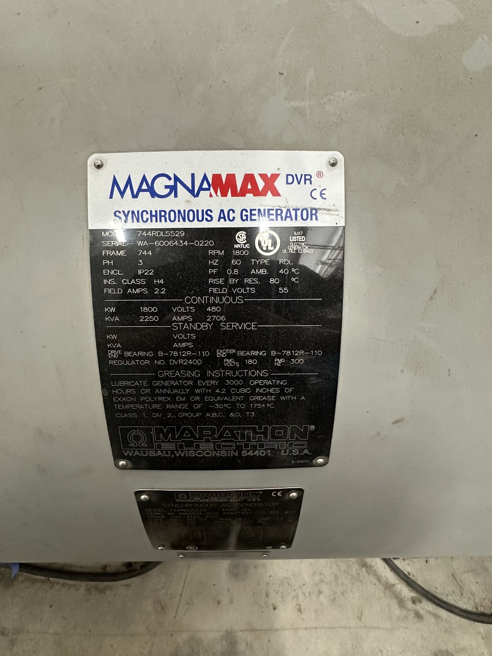 1800 KW, Marathon Electric Synchronous Generators Marathon Electric ...