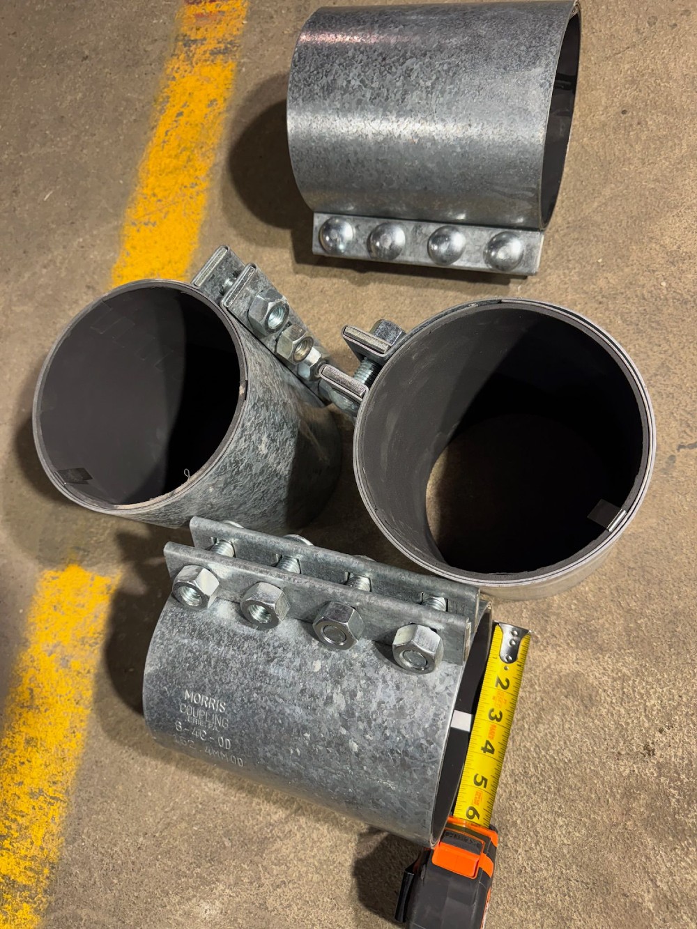 Morris Coupling #6-4C-OD, compression-style pipe coupling clamp, 6" OD ...
