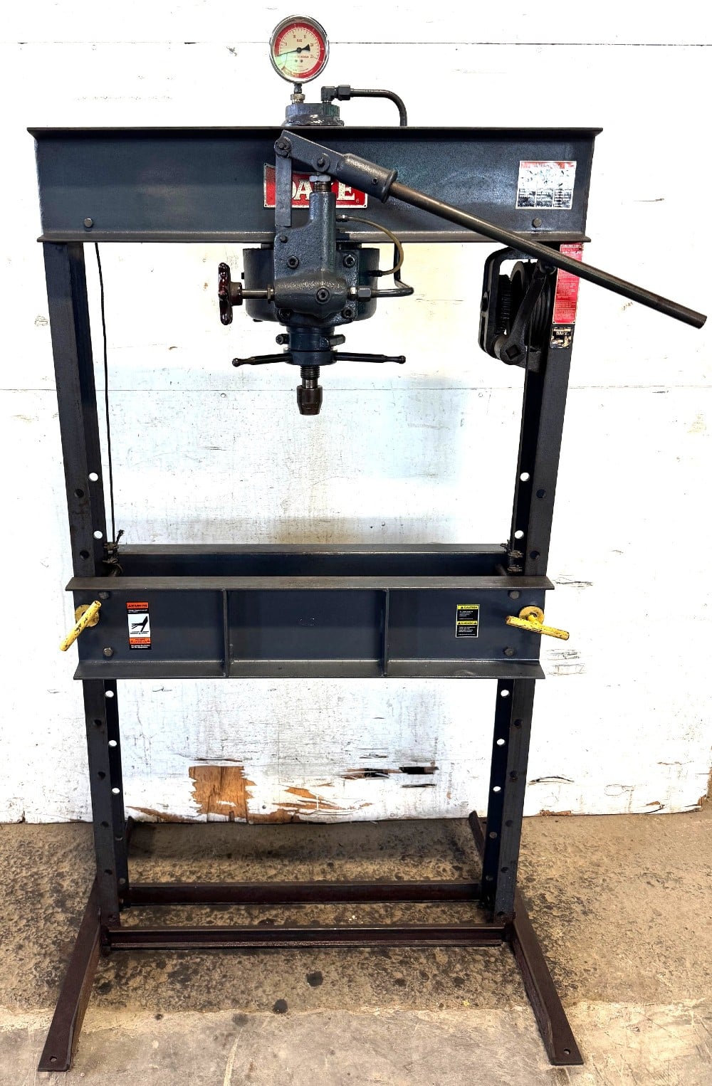 25 Ton, Dake #25H, hydraulic H-Frame press, hand, 33" between uprights ...