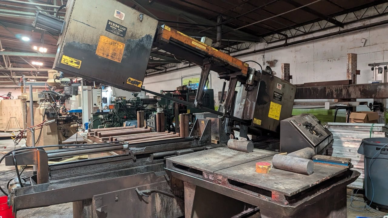 37" x 27" Hem #H160XLM, Dual-column Horizontal Band Saw, 24' 2" .063 ...
