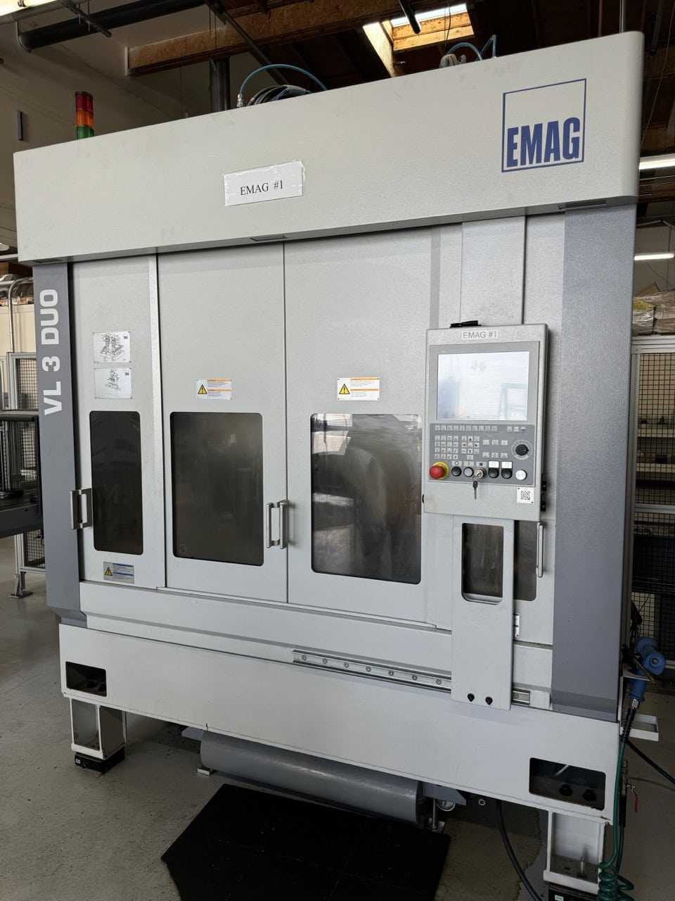 6" Emag #VL3-DUO, CNC Twin Spindle Vert Turret Lathe, 4.5" L, 8" chuck ...