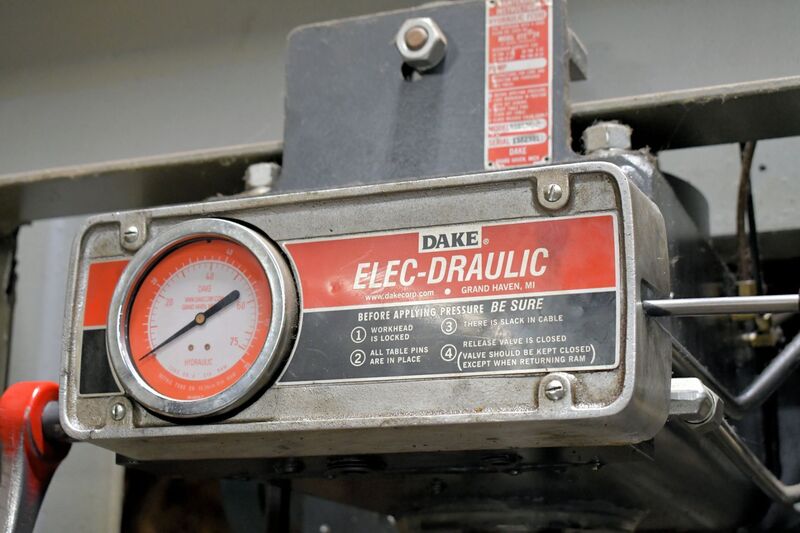 75 Ton, Dake #905076-2, Elec-Draulic H frame traveling column hydraulic ...