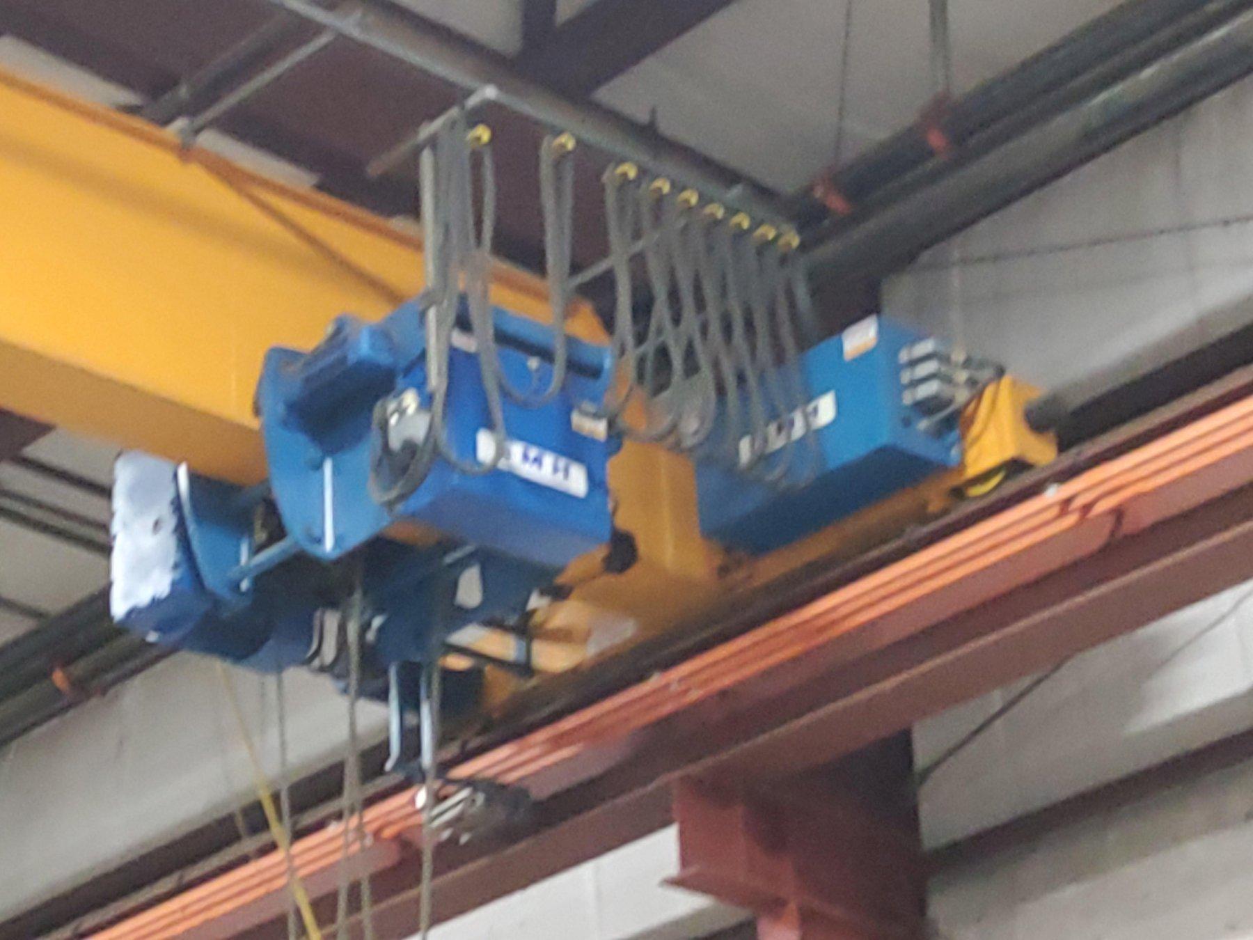 10 Ton, Abbus, Bridge Crane, w/ EMH Hoist, 47' span, 21' 2" lift ...
