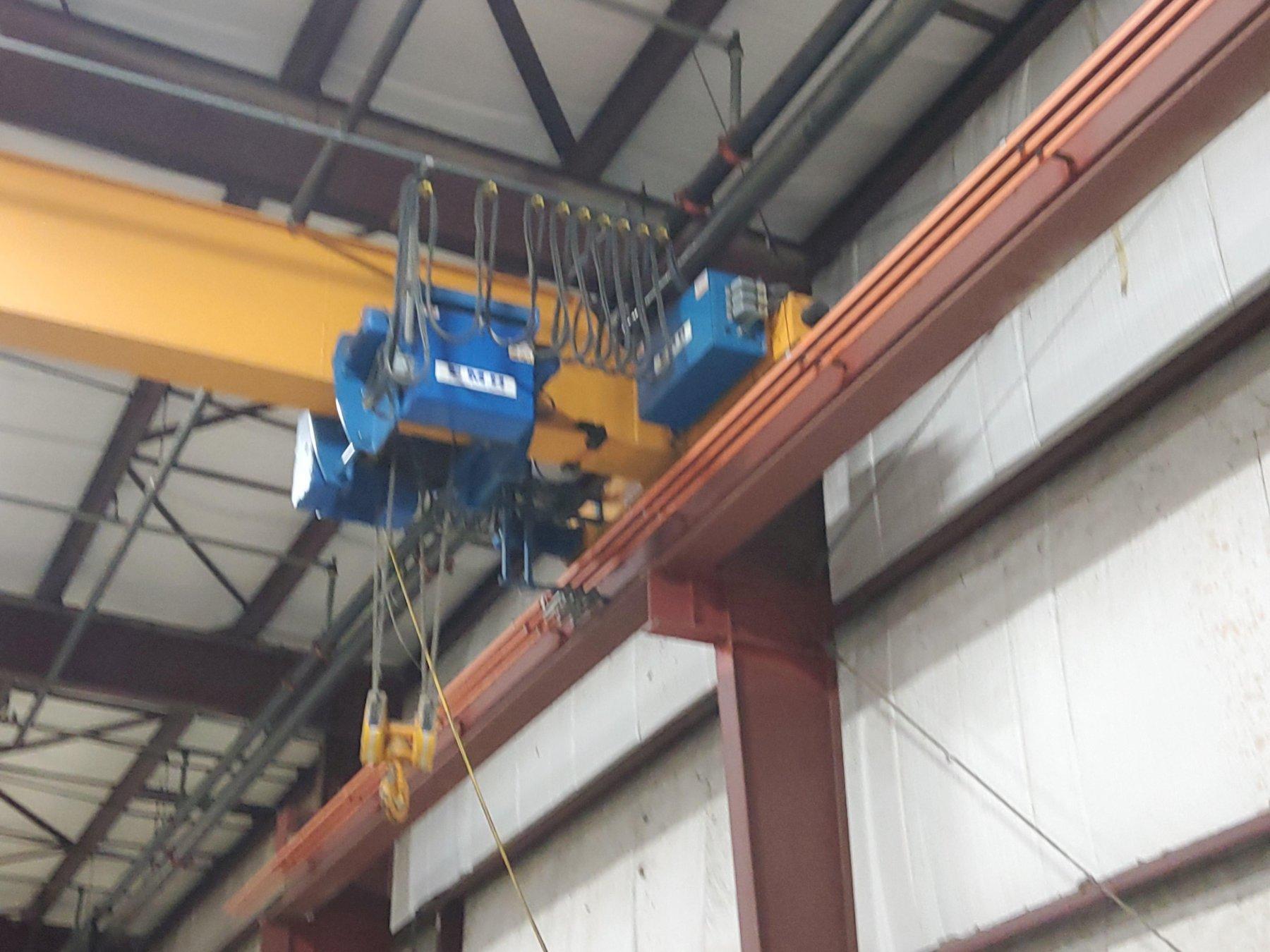 10 Ton, Abbus, Bridge Crane, w/ EMH Hoist, 47' span, 21' 2" lift ...