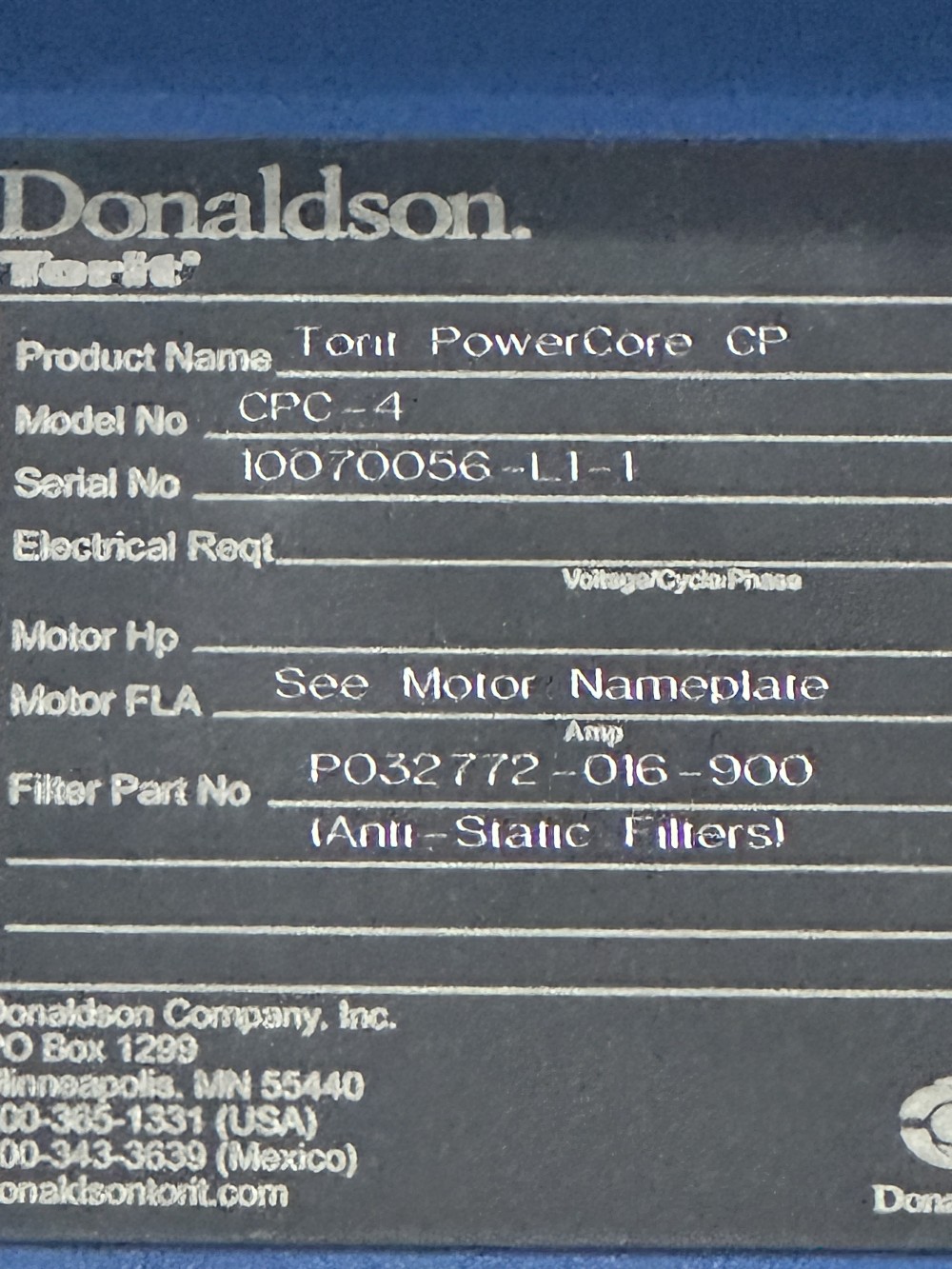Donaldson-Torit Powercore CPC-4 2860CFM For Sale | Surplus Record