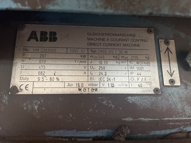 400 HP 720 RPM ABB, Frame 315L, TEWCBB, 475 VA, 250 VF For Sale ...