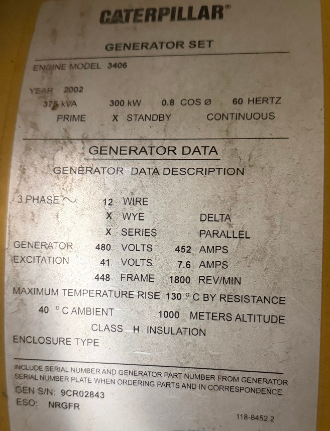 300 kw Caterpillar Diesel Generator For Sale | Surplus Record
