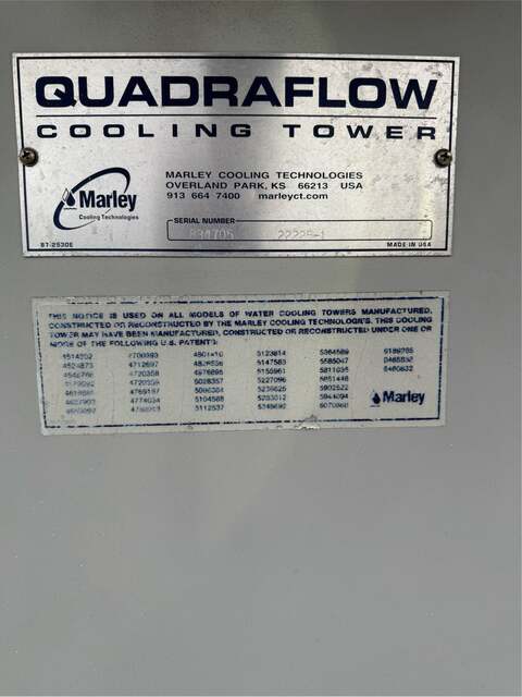 450 Ton, Marley Quadraflow #23221, Cooling Tower (2 available) For Sale ...