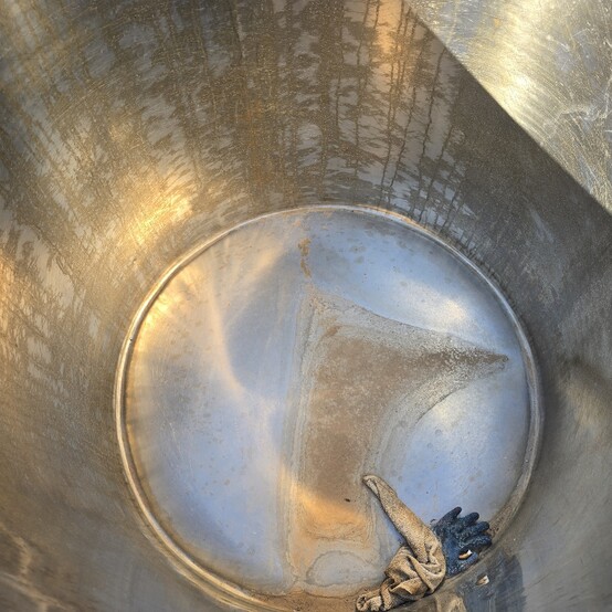 250 gallon Stainless Steel open top tank, 43" diameter x 44" tall, on ...